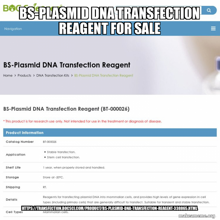 BS-Plasmid DNA Transfection Reagent for sale https://transfection ...