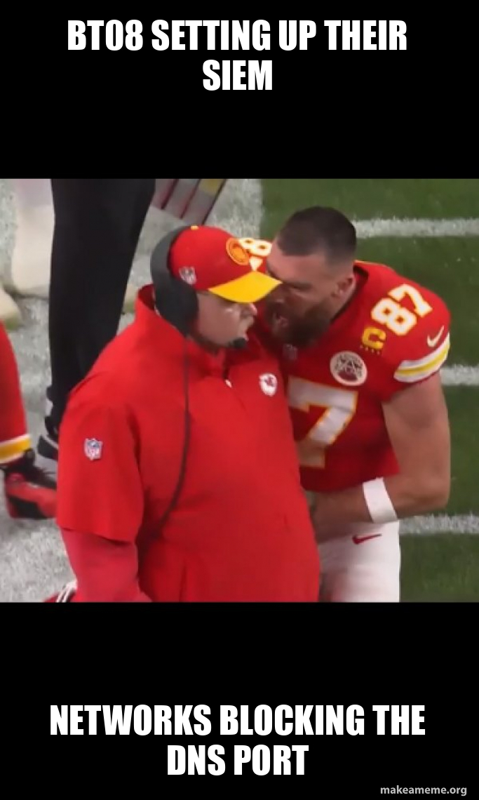 BT08 setting up their siem networks blocking the dns port - Travis ...