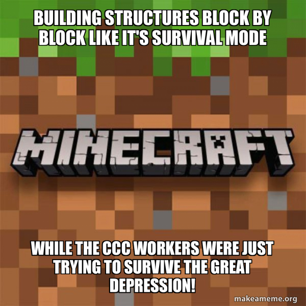 Building structures block by block like it's survival mode While the ...
