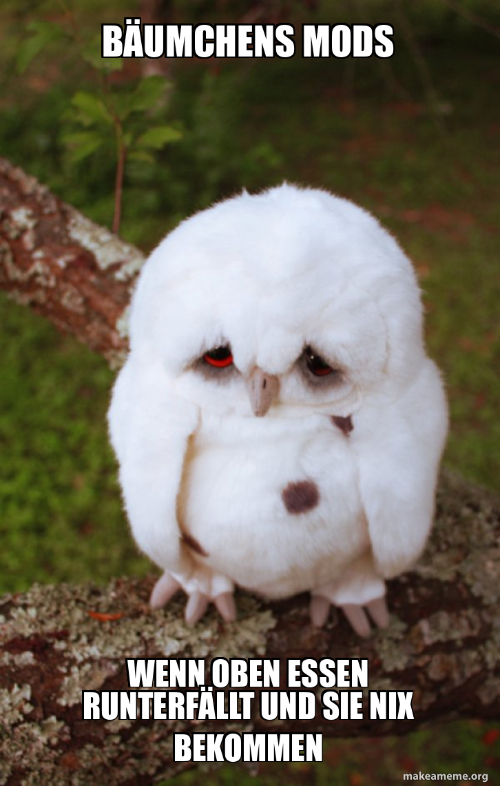 Bäumchens mods wenn oben essen runterfällt und sie nix bekommen - Sad ...