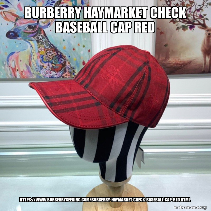 Burberry Haymarket Check Baseball Cap Red https://www.burberryseeking ...