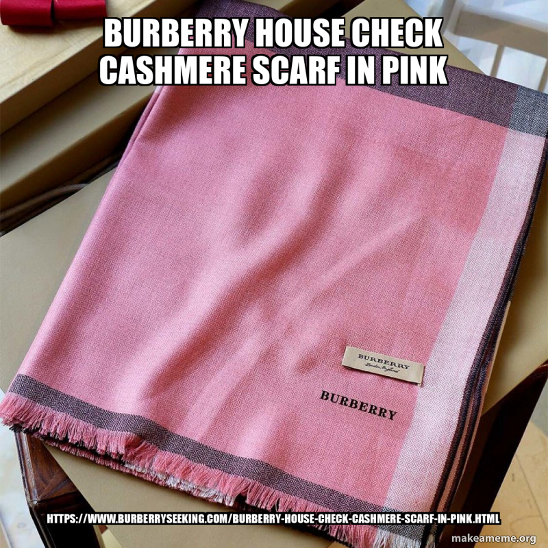 Burberry House Check Cashmere Scarf In Pink https://www.burberryseeking ...