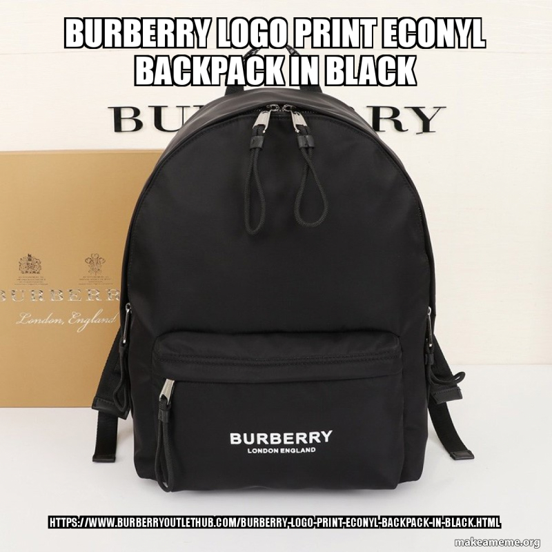 Burberry Logo Print ECONYL Backpack In Black https://www ...