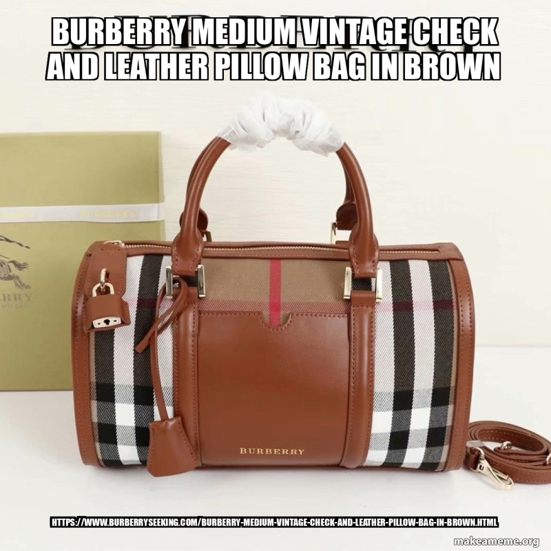 Burberry Medium Vintage Check and Leather Pillow Bag In Brown https ...