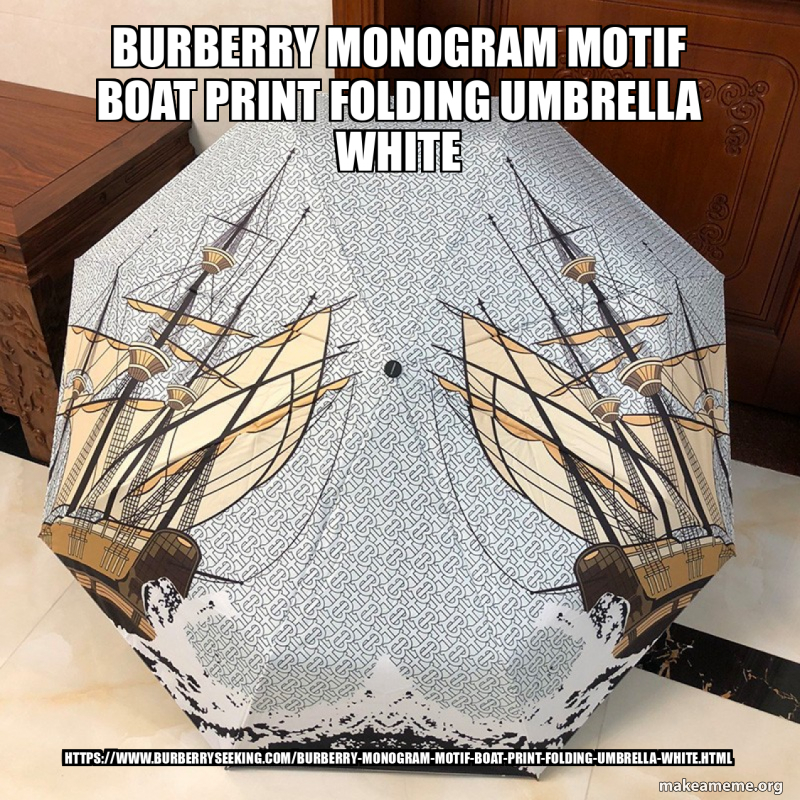 Burberry Monogram Motif Boat Print Folding Umbrella White https://www ...