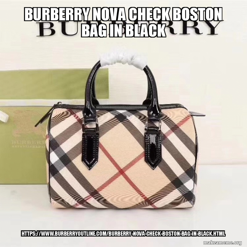 Burberry Nova Check Boston Bag In Black https://www.burberryoutline.com ...