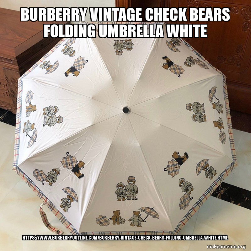 Burberry Vintage Check Bears Folding Umbrella White https://www ...