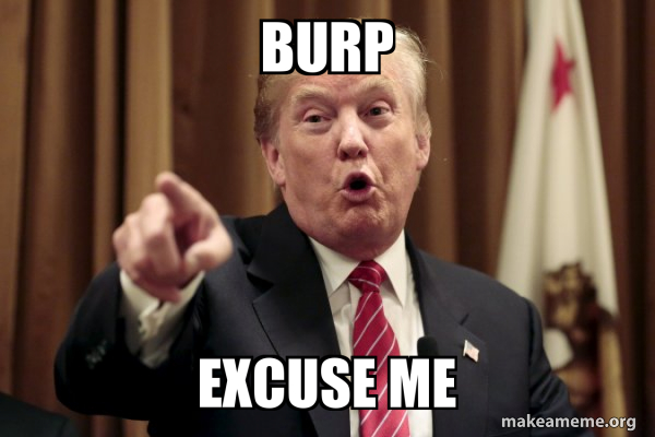 burp excuse me - Donald Trump Says Meme Generator
