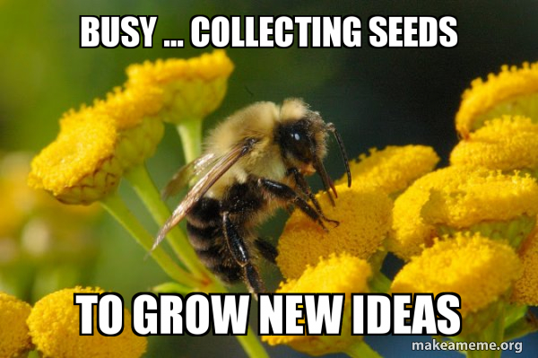 Busy ... collecting seeds to grow new ideas - Good Guy Bee Meme Generator