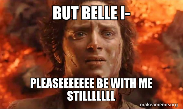 but belle i- pleaseeeeeee be with me stilllllll - Frodo it's over it's ...