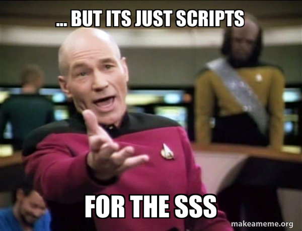 but its just scripts FOR THE SSS - Annoyed Picard Meme Generator