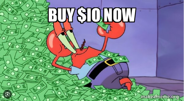 Buy $IO Now - Mr Krabs Money Meme Generator