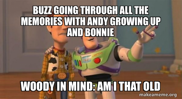 Buzz going through all the memories with andy growing up and Bonnie ...