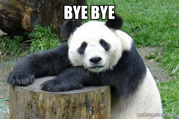 BYE BYE - Confession Panda Meme Generator