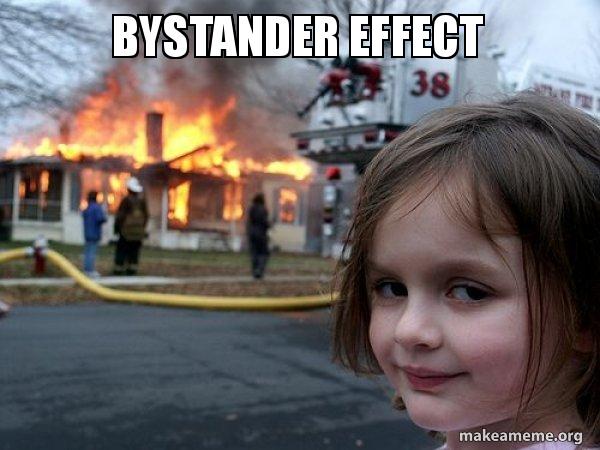 Bystander Effect - Disaster Girl Meme Generator