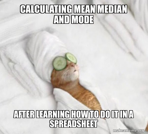 Calculating Mean Median and Mode after learning how to do it in a ...