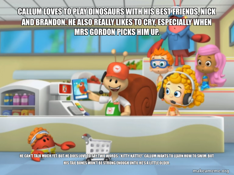 Callum loves to play dinosaurs with his best friends, Nick and Brandon ...