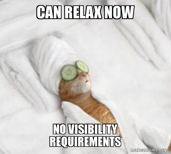 Can relax now No visibility requirements - Pampered Cat Meme Meme Generator