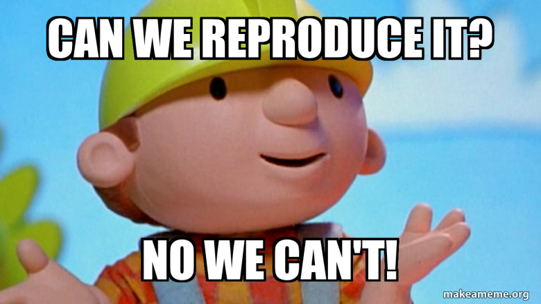 can we reproduce it? no we can't! Meme Generator