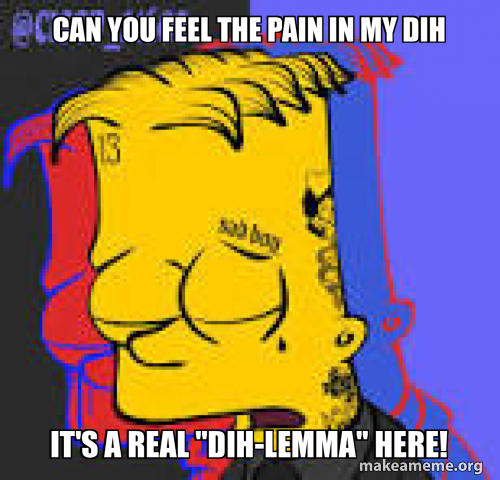 Can you feel the pain in my dih It's a real "dih-lemma" here! - when ...