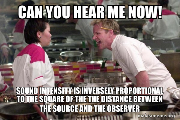 Can you hear me now! Sound intensity is inversely proportional to the ...