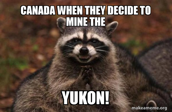 Canada When they decide to mine the YUKON! - Evil Plotting Raccoon Meme ...