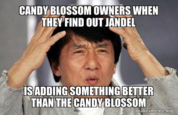 Candy Blossom owners when they find out jandel Is adding something ...