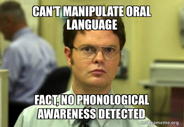 Can’t manipulate oral language Fact, No phonological Awareness detected ...
