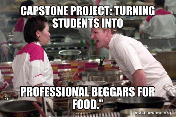 Capstone project: Turning students into PROFESSIONAL BEGGARS FOR FOOD ...