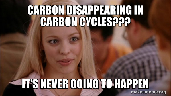 Carbon disappearing in Carbon Cycles??? It's never going to happen ...