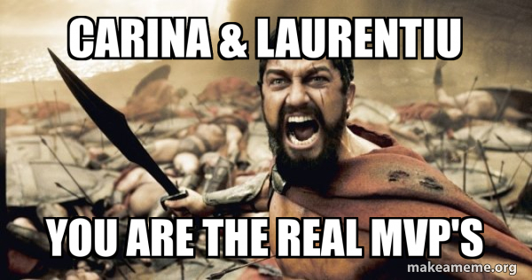 Carina & Laurentiu You are the real MVP's - The 300 Meme Generator