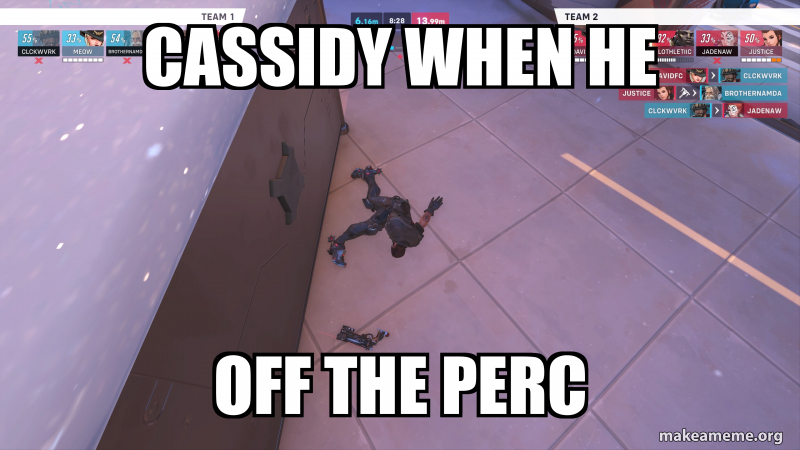 Cassidy when he off the perc Meme Generator