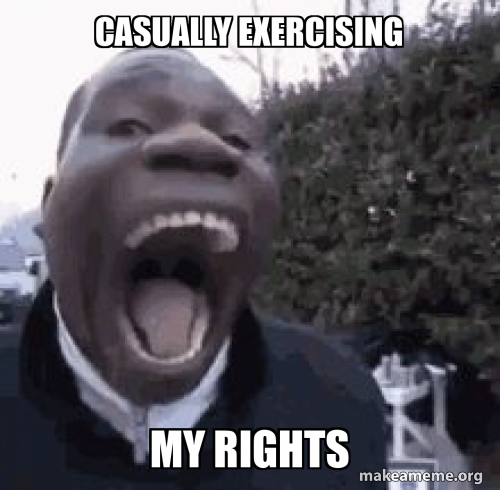 Casually exercising my rights Meme Generator