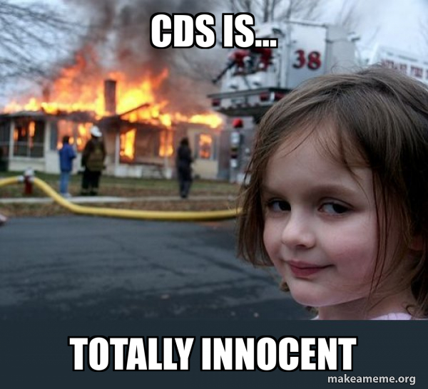 CDS is... totally innocent - Disaster Girl Meme Generator