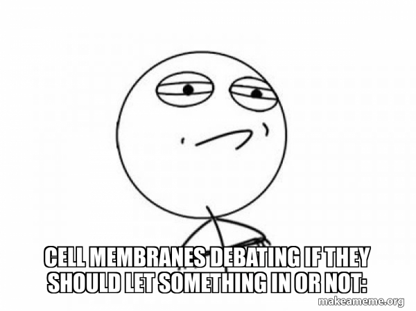 cell membranes debating if they should let something in or not ...