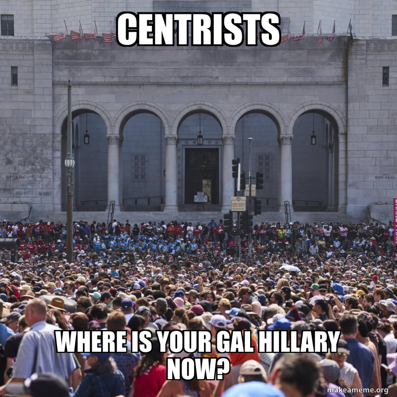 Centrists Where is your gal hillary now? Meme Generator
