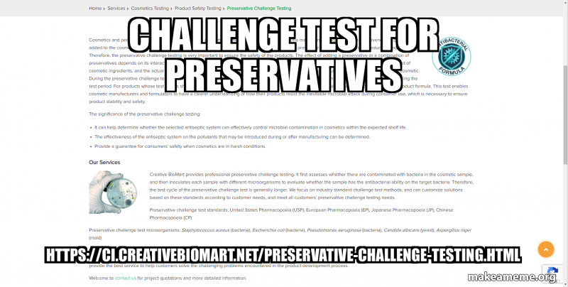 challenge test for preservatives https://ci.creativebiomart.net ...