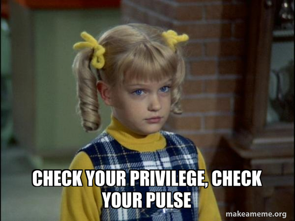Check your PRIVILEGE, check your pulse - Cindy Brady Meme Meme Generator