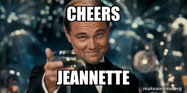 Cheers Jeannette - Great Gatsby Reaction - Leonardo DiCaprio Toast Meme ...