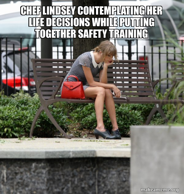 Chef Lindsey contemplating her life decisions while putting together ...