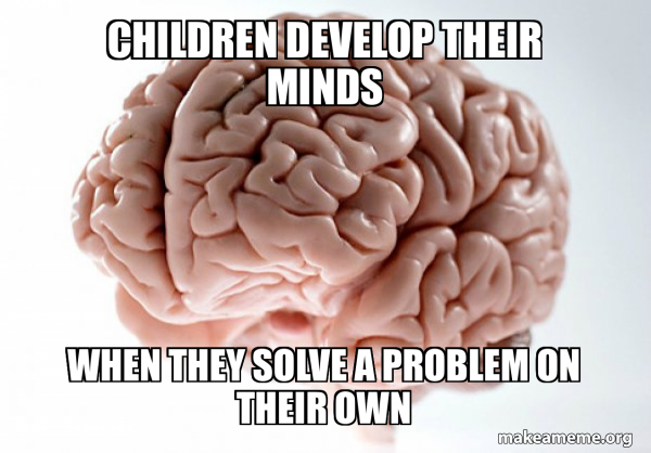 Children develop their minds when they solve a problem on their own ...