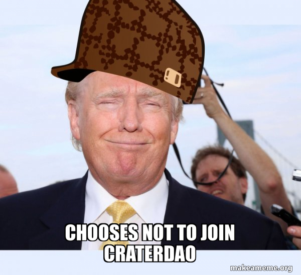 Chooses not to join CraterDAO - Scumbag Donald Trump Meme Generator