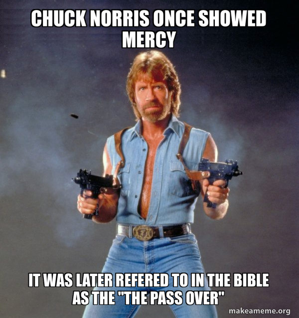 Chuck norris once showed mercy It was later refered to in the bible as ...