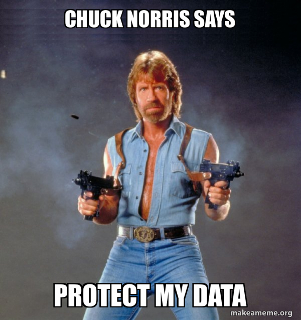 Chuck Norris Says Protect my Data - Chuck Norris Meme Generator