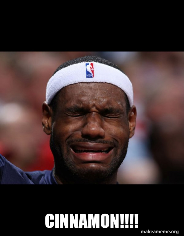 Cinnamon!!!! - Lebron Crying Meme Generator