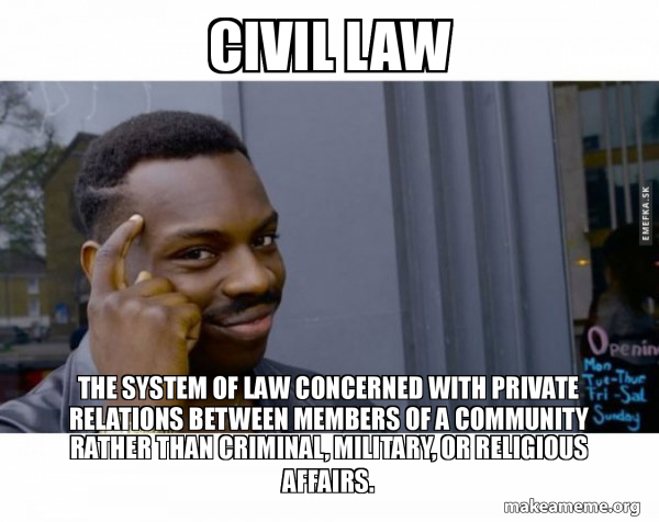 Civil Law The system of law concerned with private relations between ...