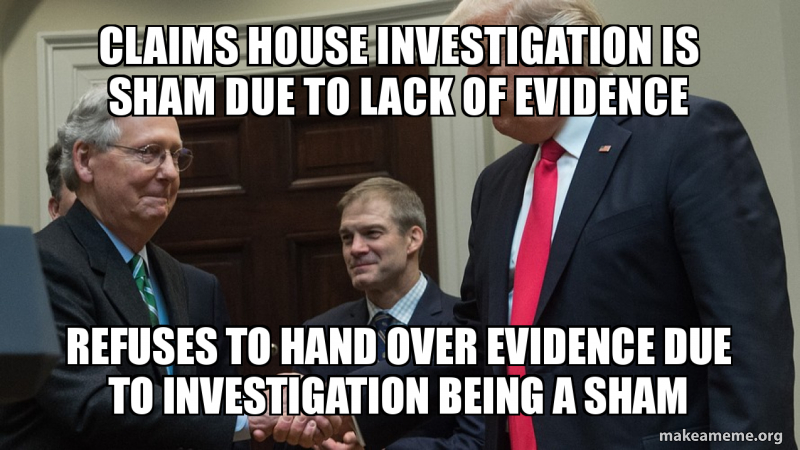 Claims House investigation is sham due to lack of evidence Refuses to ...