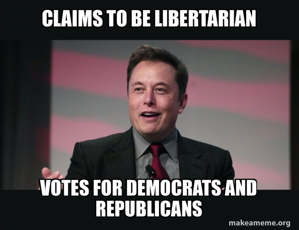 Claims to be libertarian Votes for Democrats and Republicans - Elon ...
