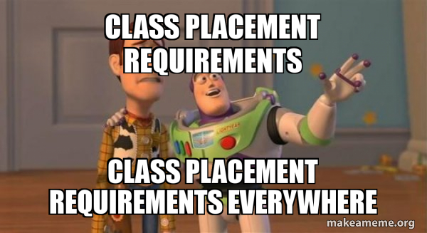 Class Placement Requirements Class Placement Requirements Everywhere ...