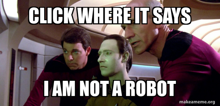 Click where it says i am not a robot Meme Generator